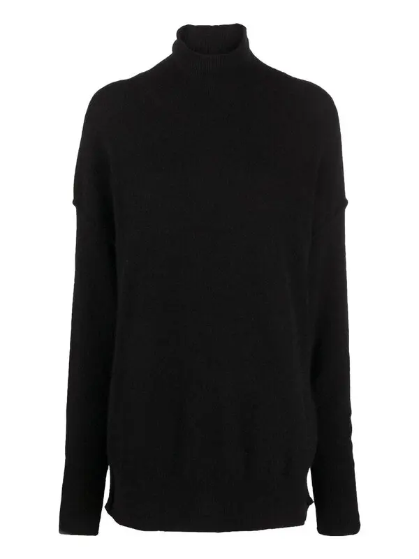 UMA WANG Alpaca Wool Roll Neck Knitted Jumper - Black