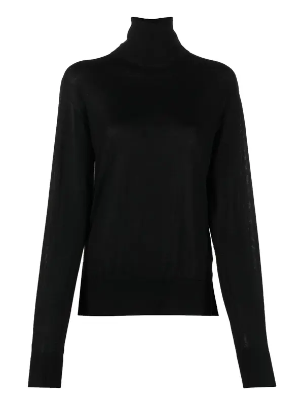 JIL SANDER Roll-neck Long-sleeve Jumper - Black