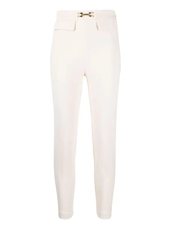 Elisabetta Franchi High-waist Slim-cut Trousers - Neutrals