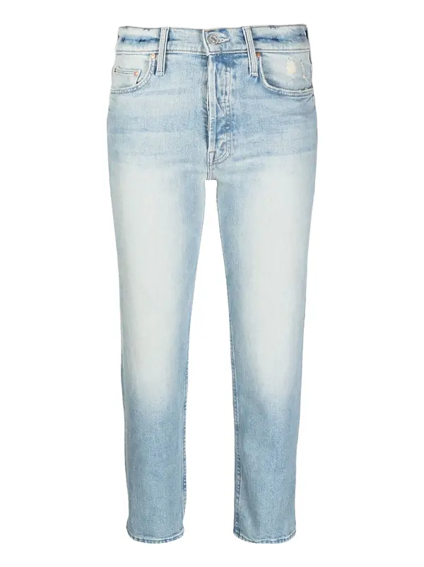 MOTHER The Tomcat High-rise Cropped Jeans - Blue