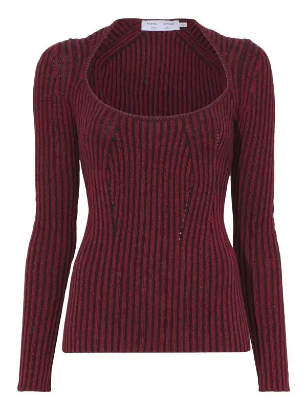 Proenza Schouler White Label Plaited Rib Scoop Neck Jumper - Red