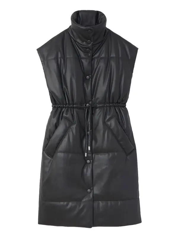 Proenza Schouler White Label Padded Faux-leather Gilet - Black