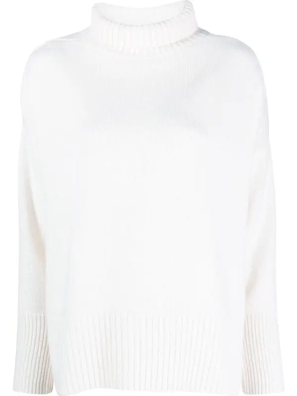 ALLUDE Roll-neck Cashmere Jumper - Neutrals