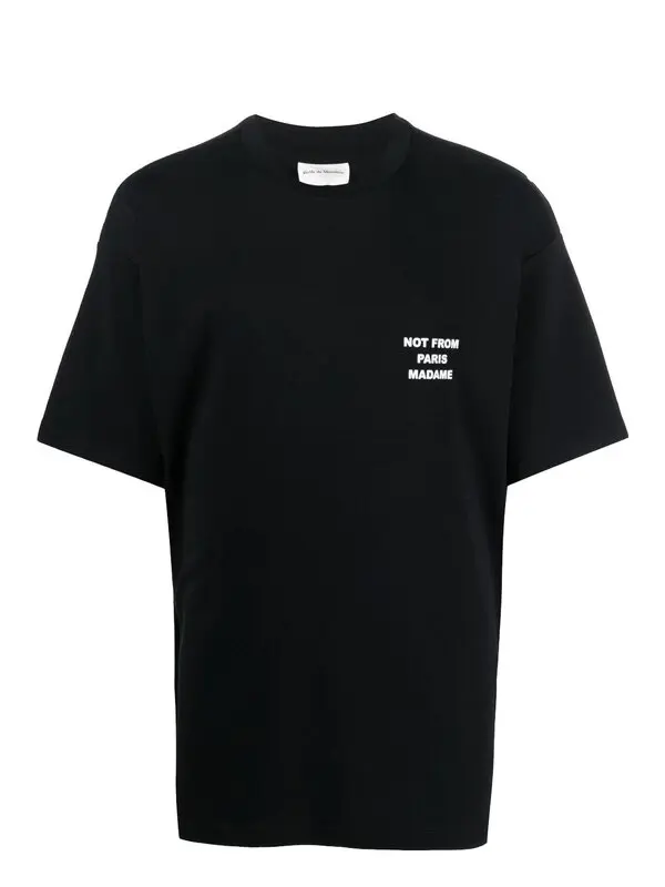 Drole De Monsieur Slogan-print T-shirt - Black