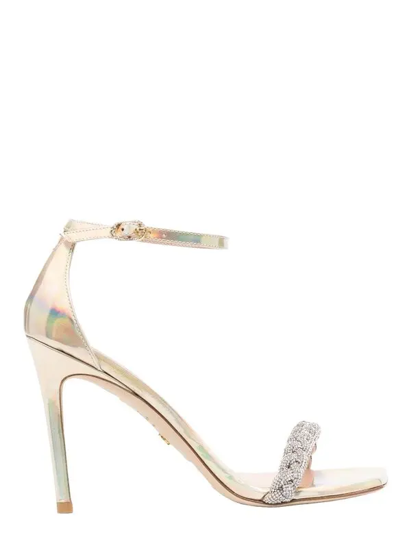 STUART WEITZMAN Crystal-embellished Iridescent Sandals - Gold