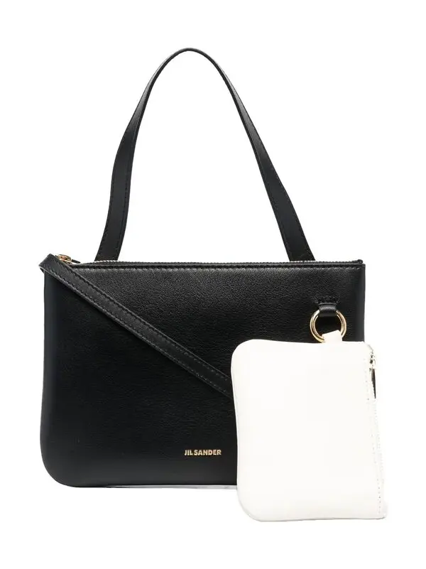 JIL SANDER Nappa Leather Logo Print Bag - Black