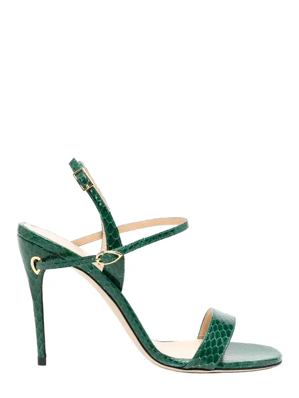 Jennifer Chamandi Tommaso 105mm Leather Sandals - Green