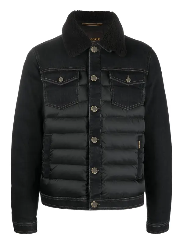 MOORER Button-up Padded Down Jacket - Black