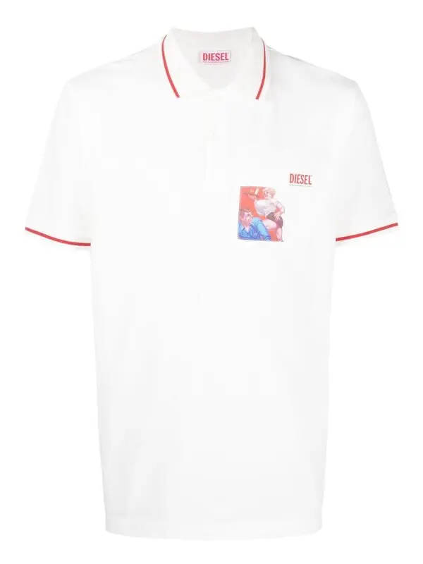 DIESEL X Tom Of Finland Foundation Cotton Polo Shirt - White