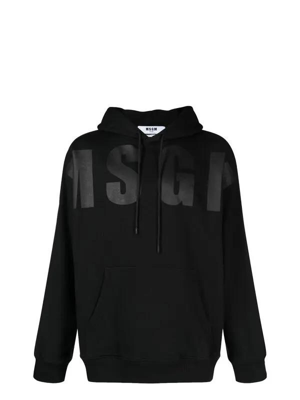 MSGM Appliqué Logo Hoodie - Black