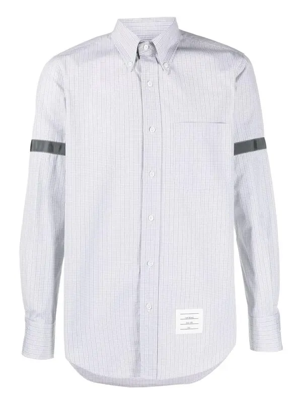 Thom Browne Grosgrain-armband Cotton Shirt - Grey