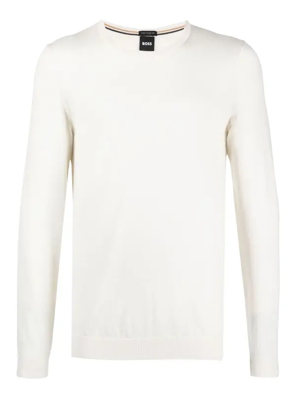 BOSS Crew Neck Pullover Sweater - Neutrals
