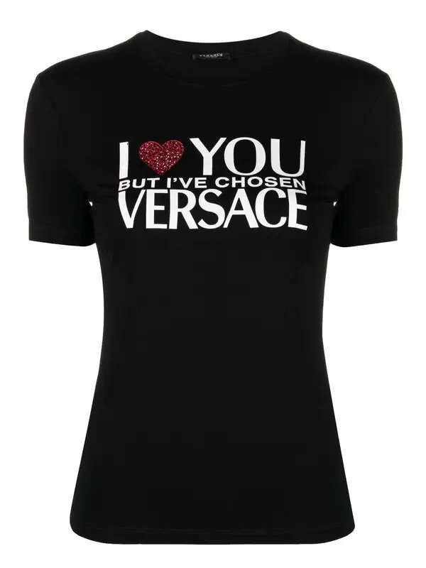 Versace Slogan-print T-shirt - Black