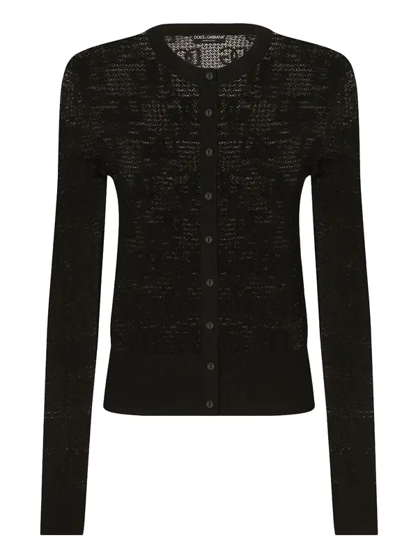 Dolce & Gabbana Jacquard Logo Cardigan - Black