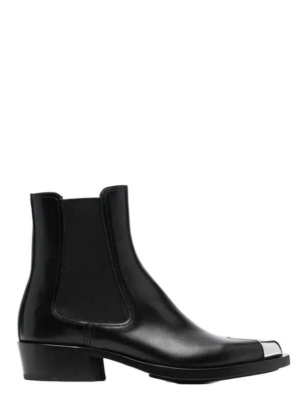 Alexander McQueen Toe-cap 35mm Leather Boots - Black