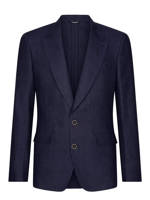 Dolce & Gabbana Sicilia-fit Linen Single-breasted Blazer - Blue