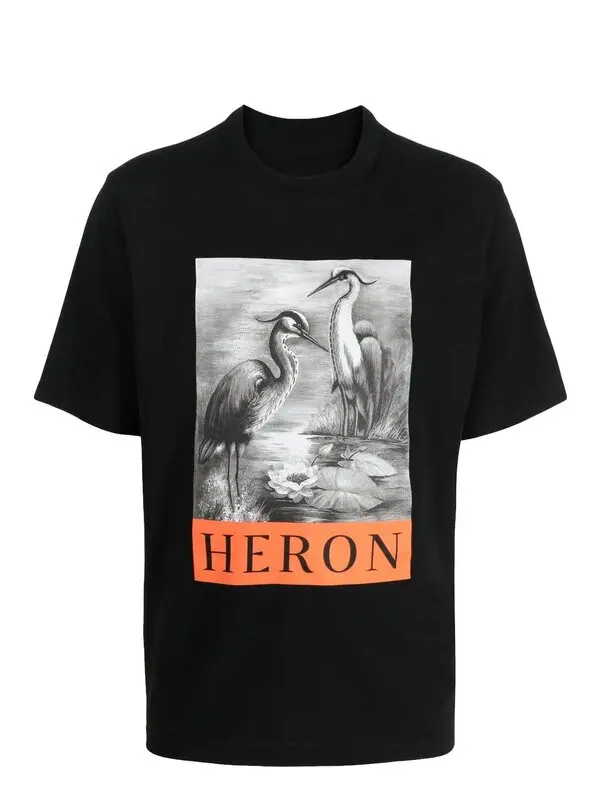 Heron Preston Graphic-print Cotton T-shirt - Black Black