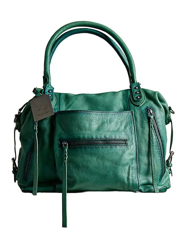 Free People Emerson Leather Tote Bag - Greenery