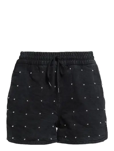 Maje Denim Quilted Shorts - Black
