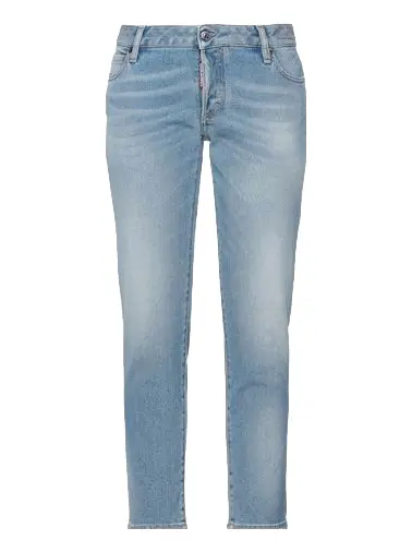 Dsquared2 Skinny Jeans With Leather Trims - Blue