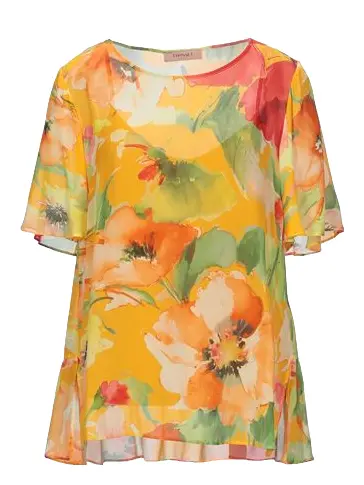 TWINSET Floral-print Crepe Top - Orange