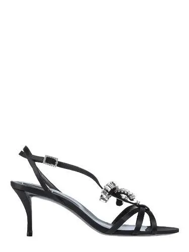 ROGER VIVIER Textile Fiber Sandals - Black