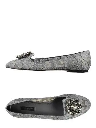 Dolce & Gabbana Loafers With Appliqués - Grey