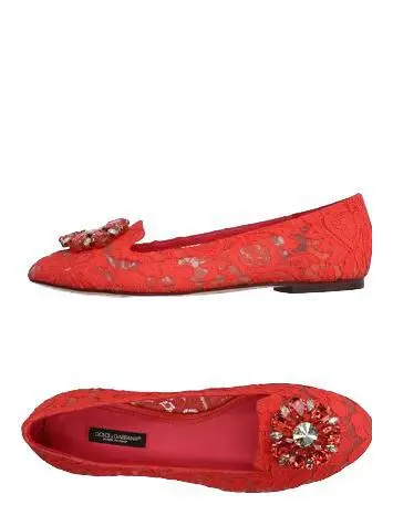 Dolce & Gabbana Loafers With Appliqués - Red