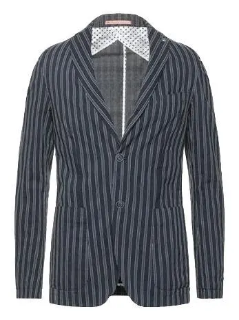 MASSIMO REBECCHI Striped Single-breasted Blazer - Blue