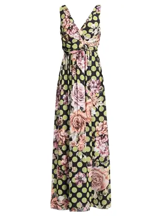 SPAGO DONNA Floral-print Maxi Dress - Black