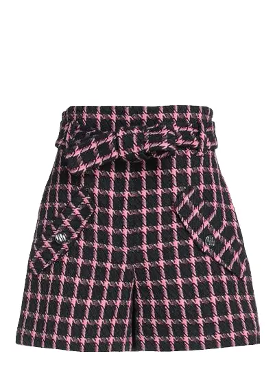Maje Checked Tweed Shorts - Black