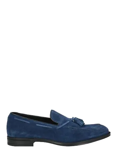 DOUCAL'S Khaki Leather Loafers - Navy