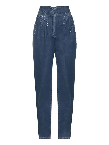 Alberta Ferretti Denim Jeans With Rhinestones - Blue