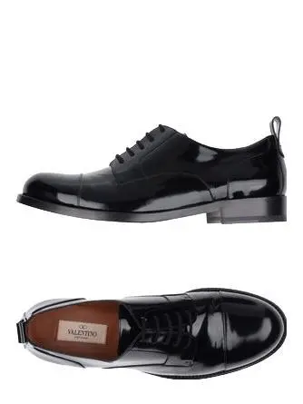 Valentino Garavani Lace-up Shoes In Leather - Black