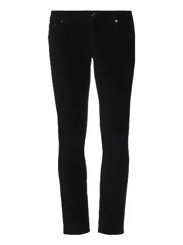 Dolce & Gabbana Straight Leg Pants With Leather Trims - Black