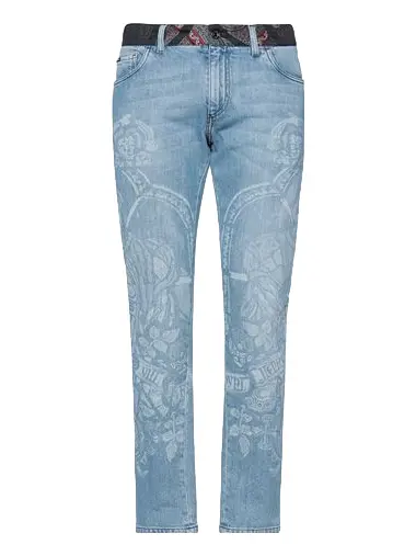 Dolce & Gabbana Straight-leg Jeans With Logo - Blue
