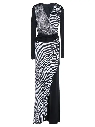 Just Cavalli Zebra-print Maxi Wrap Dress - Black