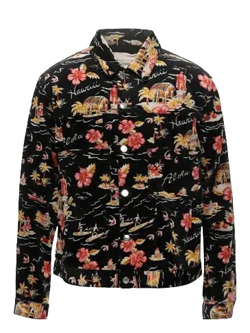Buscemi Hawaiian Print Cotton Jacket - Black