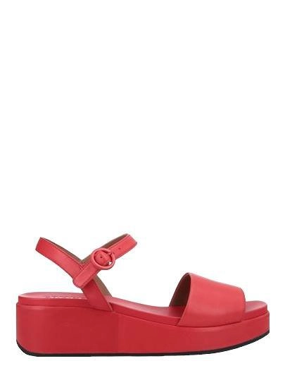 Camper Misia Bovine Leather Wedge Sandals - Red
