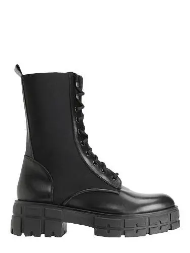 8 BY YOOX Leather-nylon Combat Ankle Boots - Black