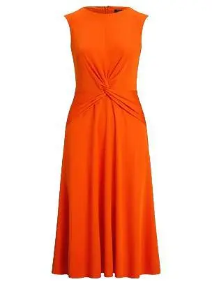 Ralph Lauren Twist-front Midi Dress - Tomato Red