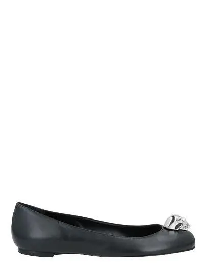 Alexander McQueen Ballet Flats In Soft Leather - Black