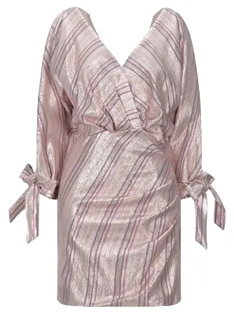 SIMONA CORSELLINI Mini Dress In Metallic Fiber - Pink
