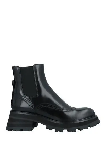 Alexander McQueen Ankle Boots In Leather - Black