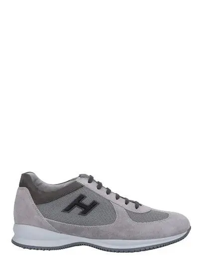 Hogan Soft Leather And Textile Sneakers - Grey