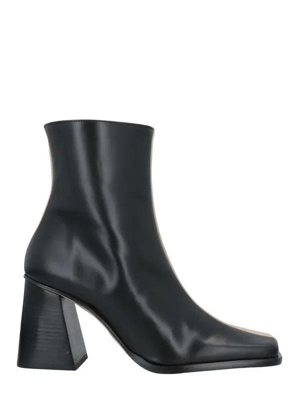 ALOHAS Two-tone Leather Ankle Boots - Black