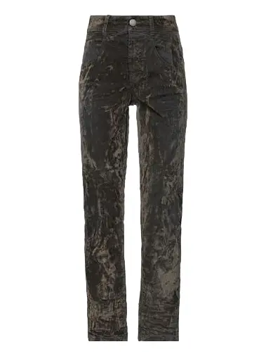 High Tapered Embellished Velvet Pants - Green