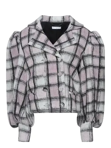 MVP WARDROBE Maria Vittoria Paolillo Mvp Tartan Flannel Pea Coat - Pink