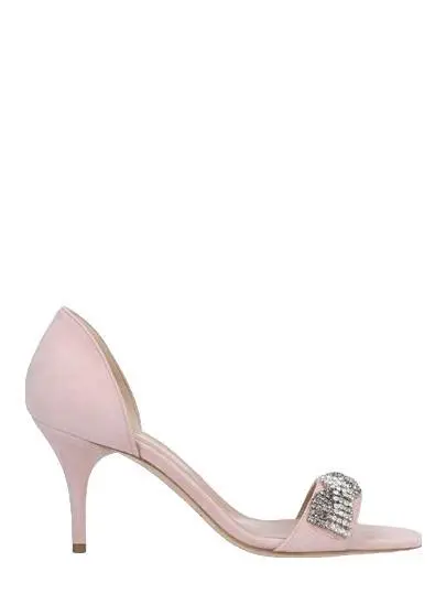 TWINSET Leather Embellished Sandals - Pink