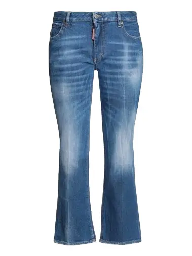 Dsquared2 Jeans In Cotton, Elastane, And Cow Leather - Blue
